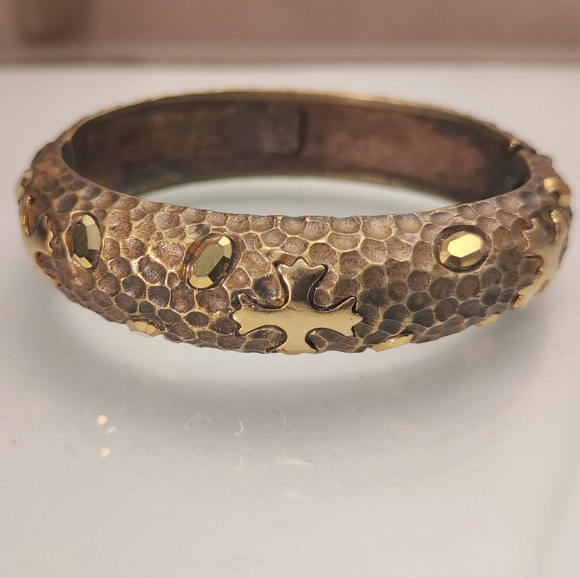 Tat2 | Jewelry | Tat2 Designs Hammered Gold Cross Swarovski Crystal ...